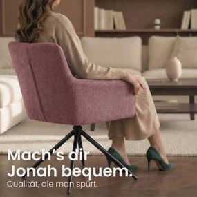 Sada 2 jídelních židlí Jonah látka – rubínově červená