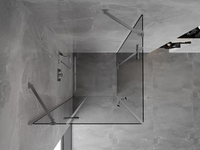 Mexen Mist-H Duo, 2-křídlý ​​výklopný sprchový kout 110 x 110 cm, čiré sklo, chromový profil, 8A5-110L-110P-01-00