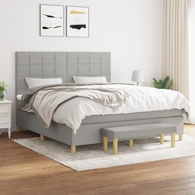 Box spring postel s matrací světle šedá 160 x 200 cm textil 3137165