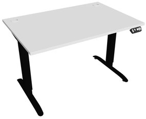 Elektr. nastavitelný stůl 120x80 s pamětí - HOBIS MOTION  MS 2M 1200 Dekor stolové desky: bílá, Barva kovové podnože: černá
