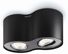 LED Stropní bodové svítidlo Philips Phase 53302/30/16 černé 2700K