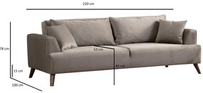 Hanah Home Třímístná pohovka BUHARA světle šedá
