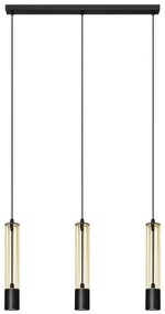 LED Lustr na lanku BARS 3xGU10/4,8W/230V zlatá/černá