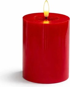 LED svíčka na baterie vosková Sille Red, Ø 7,5 × 10 cm, červená, 2× AA