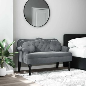 vidaXL Lavice s polštáři 120,5 x 65 x 75 cm samet [372140] Barva: Tmavě šedá