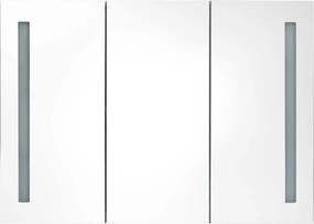 LED koupelnová skříňka se zrcadlem 89 x 14 x 62 cm bílá a dub 326530