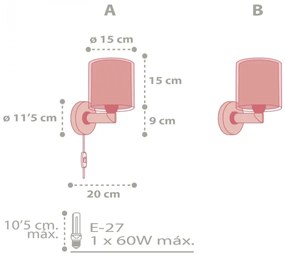 Dalber 41439 - Dětské nástěnné svítidlo COLOR RAIN 1xE27/60W/230V