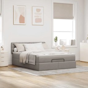 Osmanský postel s matrací taupe 140x190 cm textil 3311543