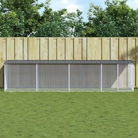 Klec pro kuřata se střechou antracitová 403 x 98 x 90 cm ocel 3189050