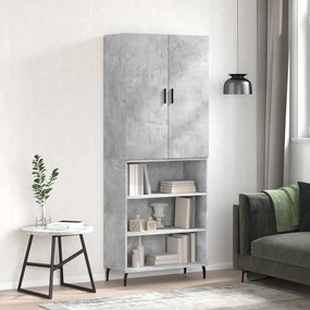 Skříň highboard betonově šedá 69,5x34x180 cm kompozitní dřevo - Default Title