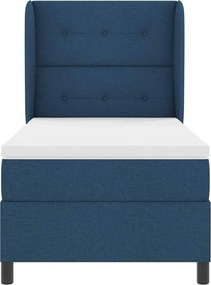 Postel s boxspringem s čelo Modrá 90 x 200 cm textil 3340549