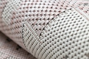 Dywany Łuszczów, Kusový koberec Sion Sisal Aztec 3007 pink/ecru – na ven i na doma, 80x150, růžová, chodba / předsíň