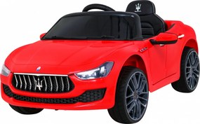 Ramiz Elektrické autíčko Maserati Ghibli na akumulátor červené + dálkové ovládání + pomalý start + EVA + MP3 USB + LED