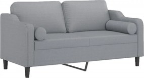 2místná pohovka s polštáři světle šedá 140 cm textil 3200845
