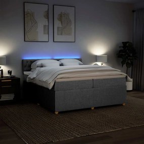 Box spring postel s matrací světle šedá 200 x 200 cm textil 3289870