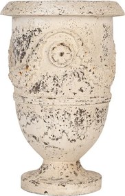 Béžový antik květináč s patinou - Ø 24*36 cm