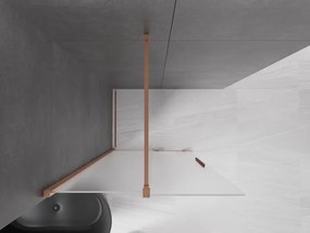 Mexen Velar, sprchová zástěna s posuvnými dveřmi Walk-in 110 x 200 cm, 8mm sklo námraza, měděná matná, 871-110-000-33-65