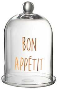 Skleněný podnos s poklopem Bon Apetit antik - Ø 20*31 cm