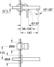 Grohe - Umyvadlová 2-otvorová baterie, chrom