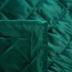 Přehoz na postel z lesklého sametu tmavě zelené barvy Šířka: 220 cm | Délka: 240 cm