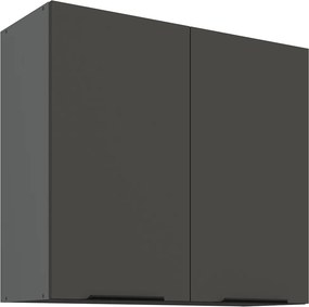 ARIA pi | horní skříňka 80 G-72 2F policová | 80 cm | ANTI FINGERPRINT povrch | antracit/šedá grafit