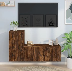 vidaXL 2dílný set TV skříněk kompozitní dřevo [3188489] Barva: kouřový dub