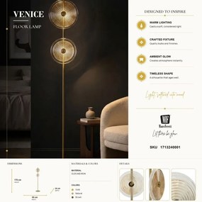 Stojací lampa Venice 168 cm zlatá