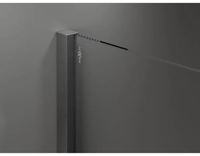 Mexen Velar, sprchový kout s posuvnými dveřmi 100(dveře) x 110(stěna) cm, 8mm čiré sklo, grafitová matná, 871-100-110-01-66