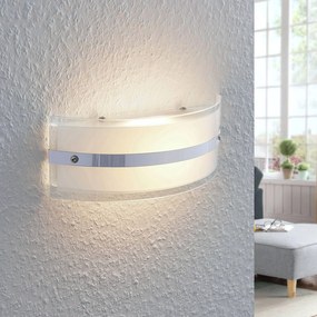 Skleněné nástěnné světlo Zinka s LED, 25 cm