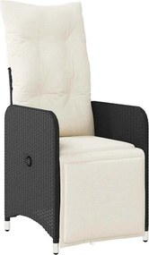 9dílný zahradní bistro set s poduškami černý polyratan 3277132