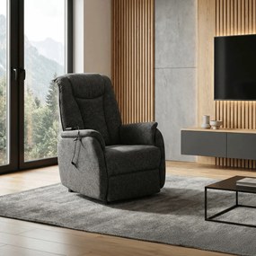 Elektrické polohovací TV křeslo SEN - šedá látka