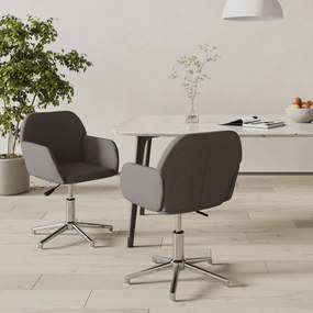 Otočné jídelní židle 2 ks tmavě šedé textil,  3103031