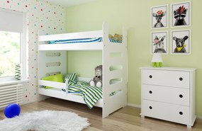 BabyBeds Dětská patrová postel MATI 180x80 Barevné provedení: Růžová, Úložný prostor: Ano, s úložným prostorem