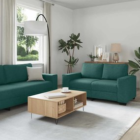 3dílná sedací souprava s poduškami tmavě zelená textil 3324654