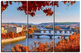 Obraz na plátně - Řeka Vltava a Karlův most 1257B (105x70 cm)