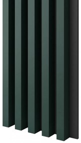 Akustický panel, podklad MDF deska, široká lamela, tmavě zelená, 30x275 cm