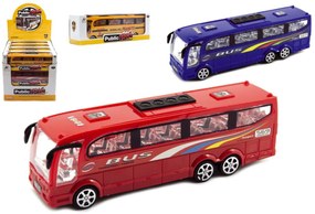 Autobus plast 25 cm na setrvačník 3 barvy v krabici 26x8,5x7 cm (1 ks)