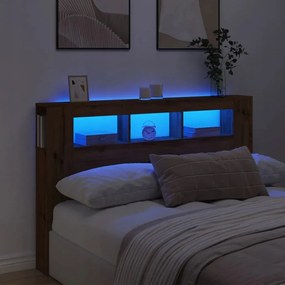 Čelo postele s Led, dub artisan, 160 x 18,5 x 103,5 cm