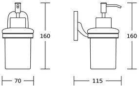 Aqualine, RUMBA dávkovač mýdla, mléčné sklo, RB119
