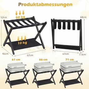 Costway Stojan na zavazadla skládací stojan na zavazadla – 67 × 46 × 52 cm