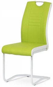 Jídelní židle limetková s bílými boky, chrom, DCL-406 LIM