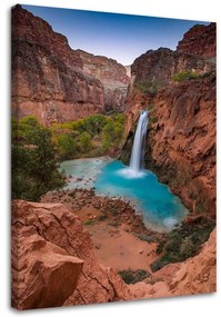 Obraz na plátně Vodopád Skalní příroda - 40x60 cm