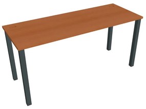Stůl pracovní rovný 160 cm hl. 60 cm - Hobis Uni UE 1600 Dekor stolové desky: třešeň, Barva nohou: černá