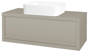 Dřevojas Koupelnová skříň STORM SZZ 100 (umyvadlo Joy) Varianta: D04 Dub / L01 Bílá vysoký lesk