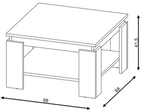 Konferenční stolek Tinto 68 cm beton/antracit