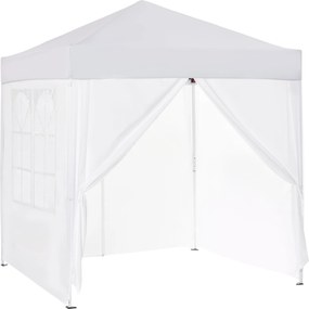 Outsunny Pavilon 2x2m Vodotěsný, Skládací Pavilon s 4 Bočními Stěnami, Okna s Odtokovými Otvory, Skládací Party Stan UV 30+, Zahradní Altán s Přenosno