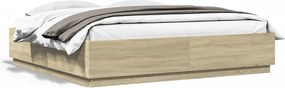 Rám postele s LED osvětlením dub sonoma 200 x 200 cm kompozit 3209585