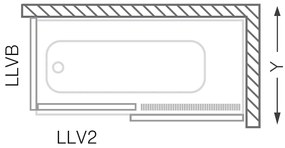 Roth LLV2/1400 vanová zástěna s posuvnými dveřmi 140 x 150 cm 572-1400000-00-02 brillant / transparent