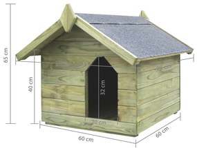 Zahradní psí bouda s otevírací střechou impregnovaná borovice