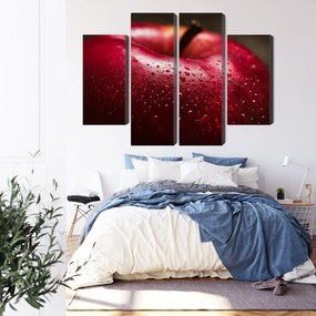 Vícedílný obraz Červené Jablko V Makro Měřítku Nedostatek Nedostatek Plátno Canvas 200x150
